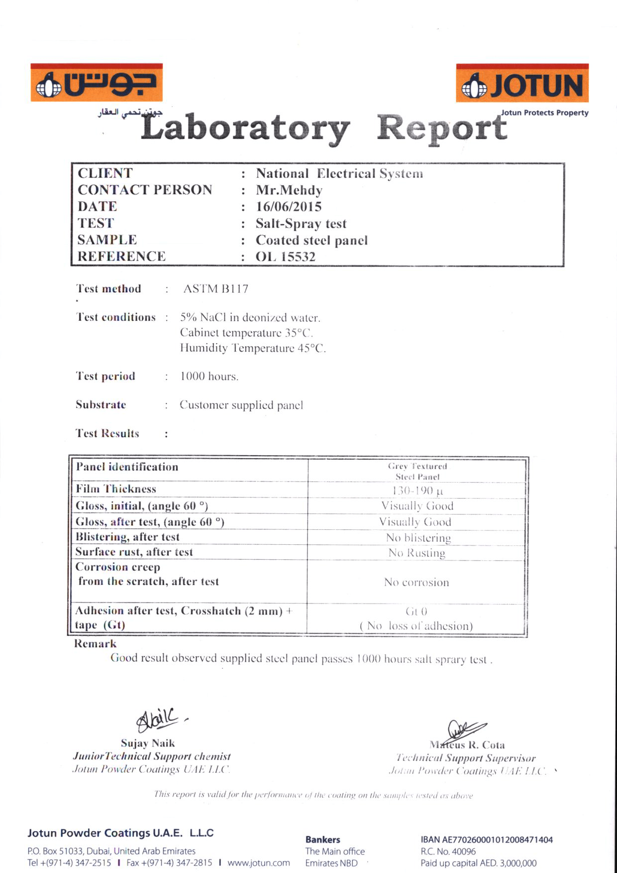 Certifications - National Electrical System Industries FZE